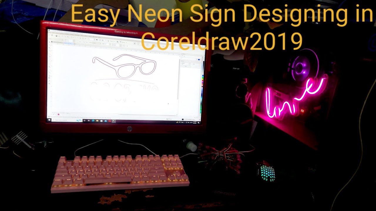 Neon Sign Designing in Coreldraw. Coreldraw Neon Sign Design For Laser ...