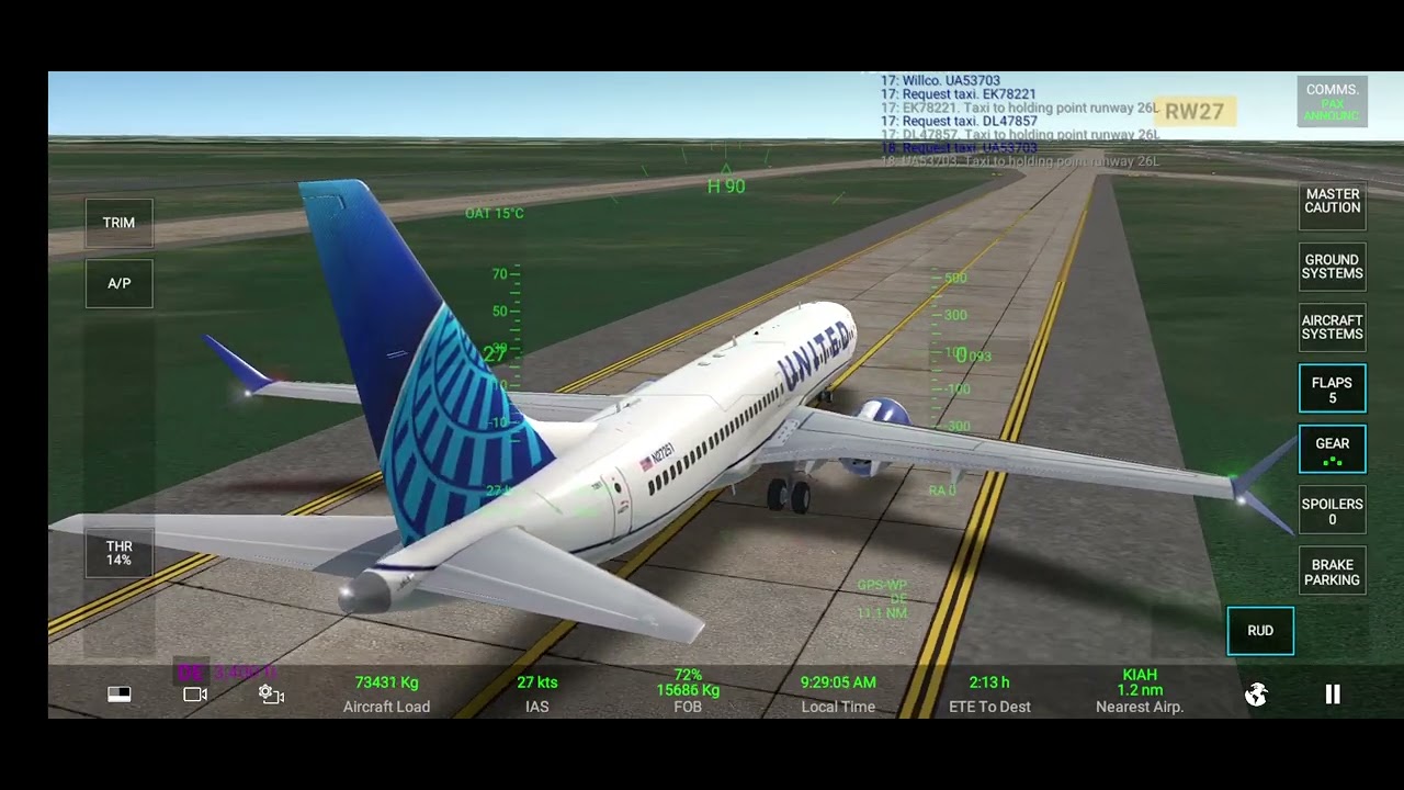 RFS MOBILE IAH-DEN WITH UNITED 737 MAX8 - YouTube