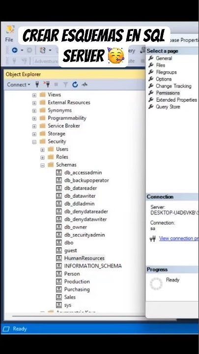 Aprendiendo sobre Esquemas en SQL SERVER #shortvideo #shortsfeed - YouTube