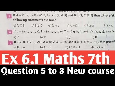 Exercise 6.1 Class 7th Maths kpk and Punjab textbook| New course 2022 ...