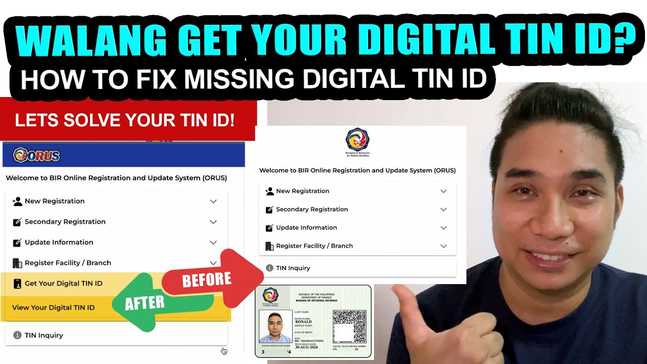 WALANG GET YOUR DIGITAL TIN ID | HOW TO FIX MISSING GET YOUR DIGITAL ...