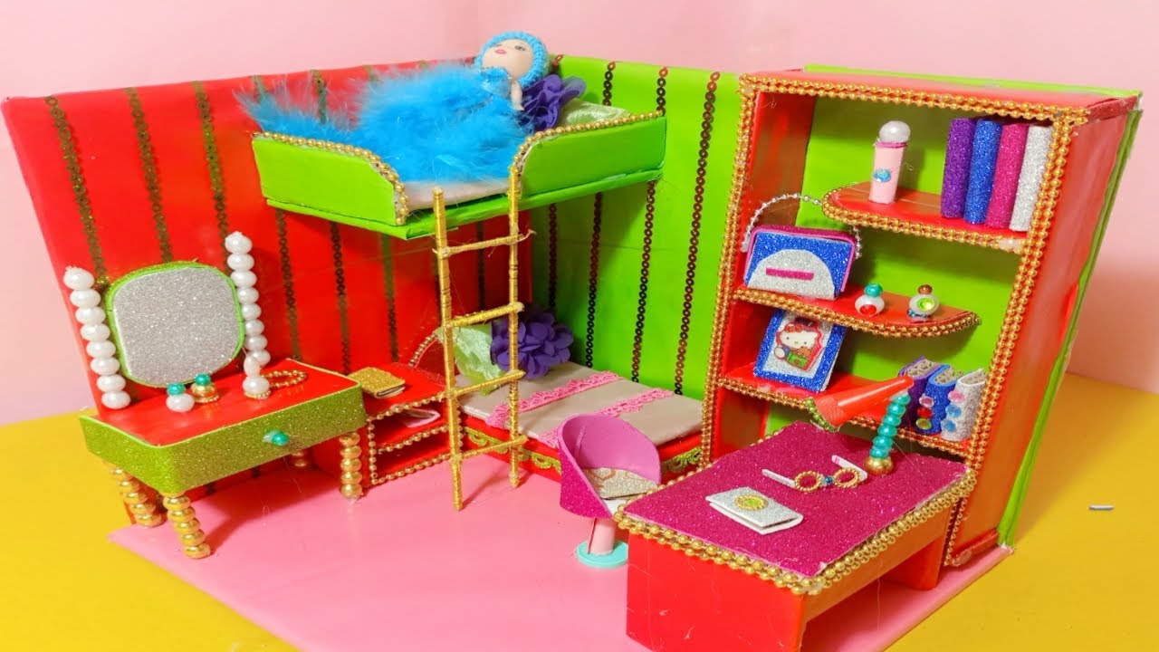 Diy miniature cardboard house ️#11 || build a beautiful miniature ...