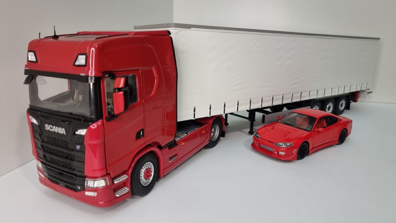 SOLIDO TRUCK EDITION SCANIA 580S V8 HIGHLINE SEMI AND TAUTLINER TRAILER ...