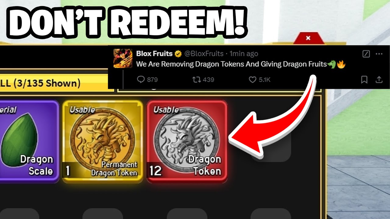 Dragon Tokens Are Being Removed In Blox Fruits! Do NOT Redeem It! - YouTube
