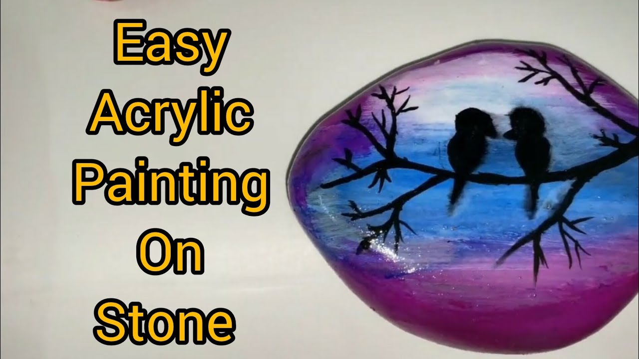 Easy Acrylic Painting on Stone ll Simple Stone Painting ll Step by step ...