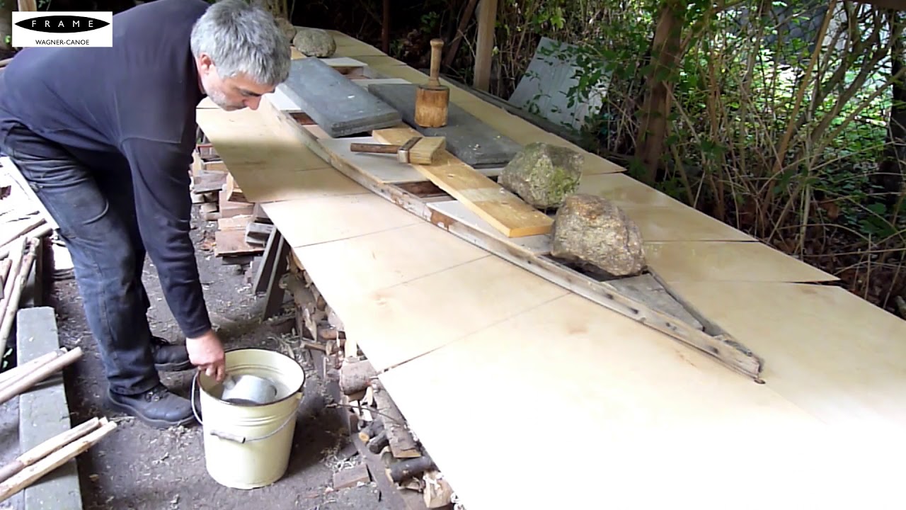 Building a birch bark style canoe with plywood - part 1 - bending the ...
