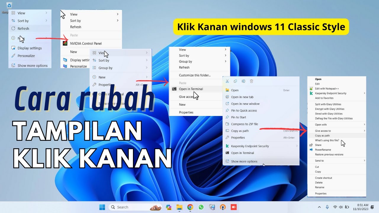 Cara merubah tampilan menu klik kanan windows 11 ke tampilan classic ...