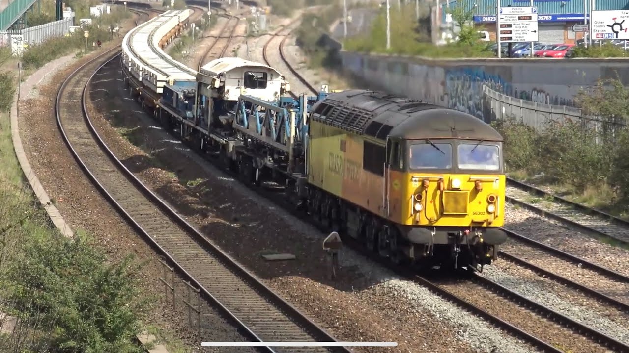 (4K) Colas Rail 56302 + 56092 + 66846 & 70808 Engineering Trains ...