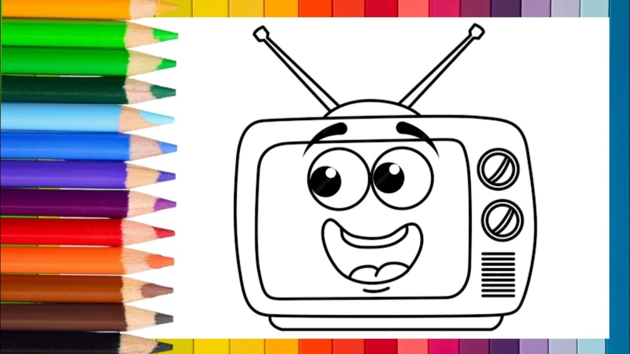 Television (TV) Drawing, Painting & Coloring For Kids and Toddlers ...