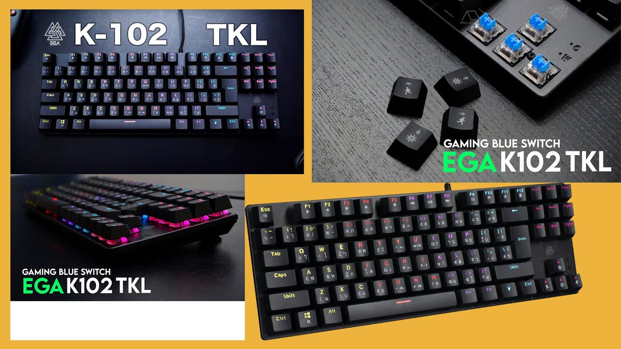 คีย์บอร์ดเกมมิ่ง รุ่น K102 TKL Mini RGB mechanical blue/red switchesTKL ...