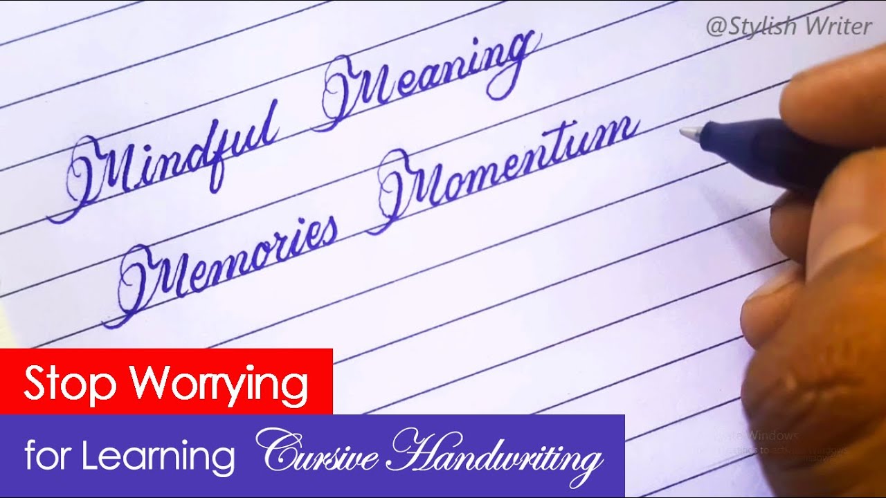 Don't get fear while writing cursive | Practicing alphabetical word for ...