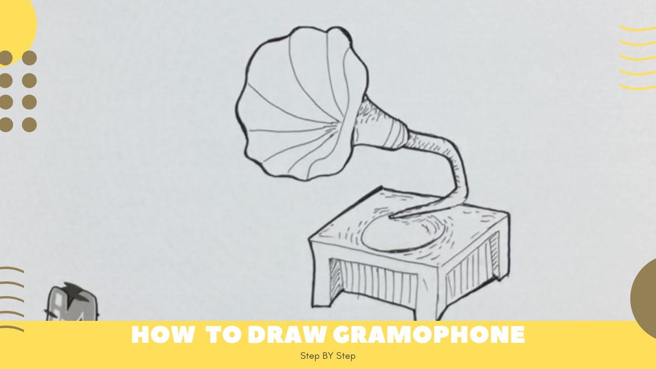 How to Draw Gramophone Easy - YouTube