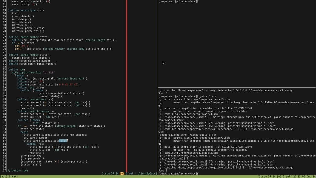 3.5 - Advent of Code in Guile Scheme (Part 3/11) - YouTube