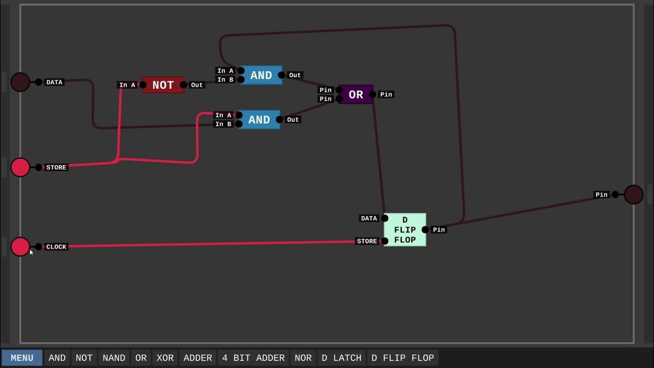 Digital Logic Sim. BUILDING A COMPUTER ( part 2 ) How to make 4-bit and 8-bit registers. - YouTube