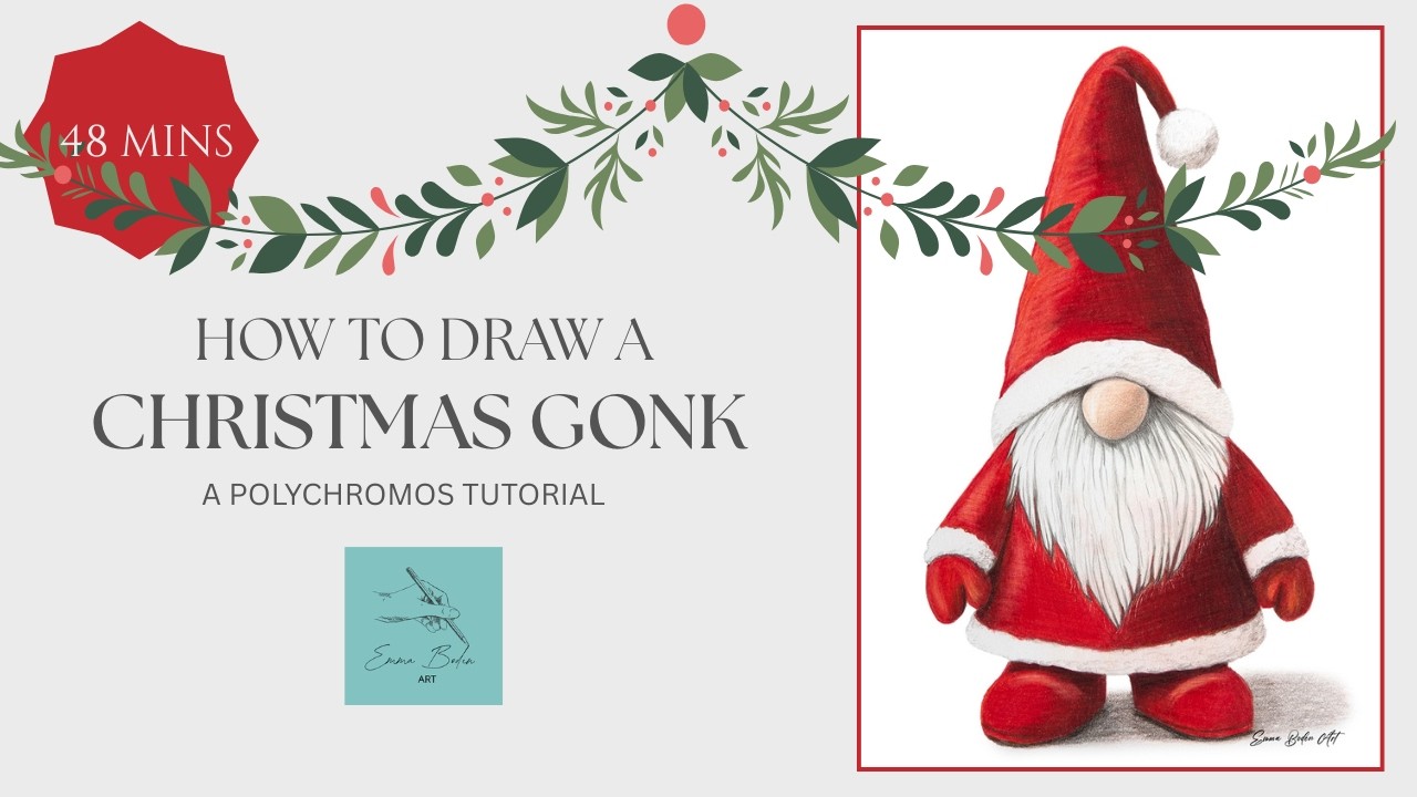 Learn to draw a Xmas gonk with polychromos pencils - YouTube