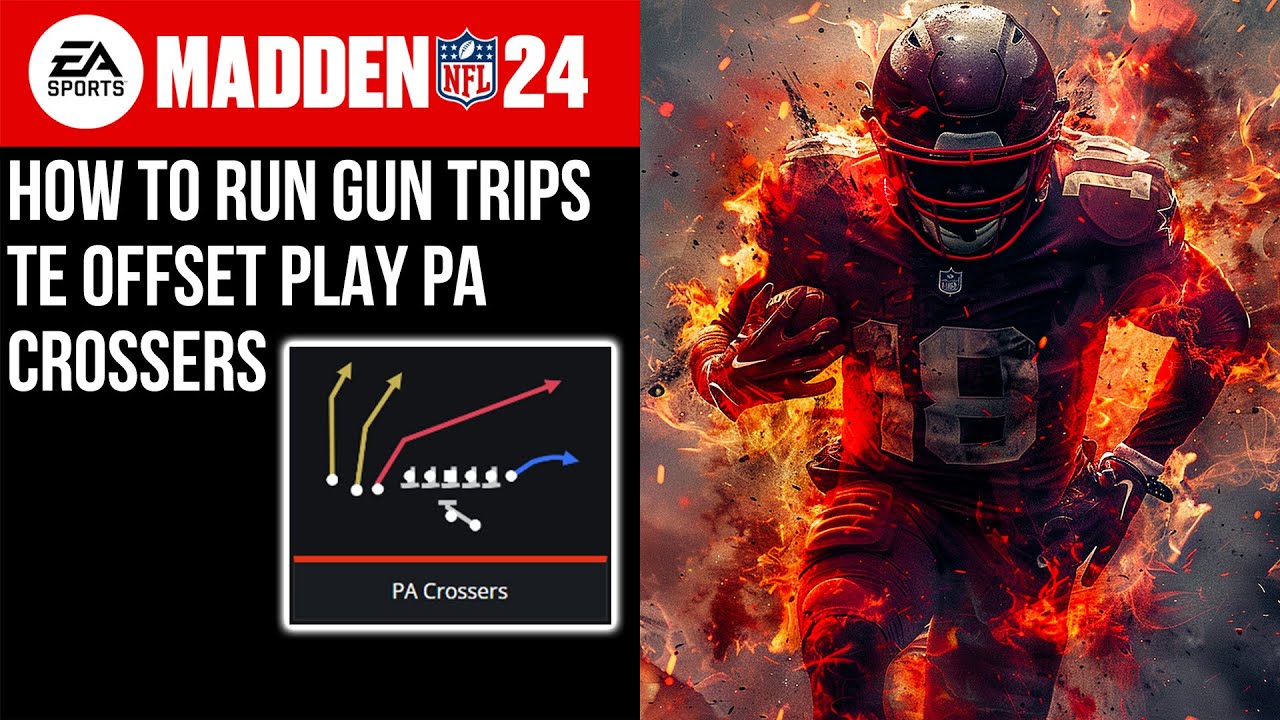 MADDEN 24 HOW TO RUN GUN TRIPS TE OFFSET PLAY PA CROSSERS - YouTube
