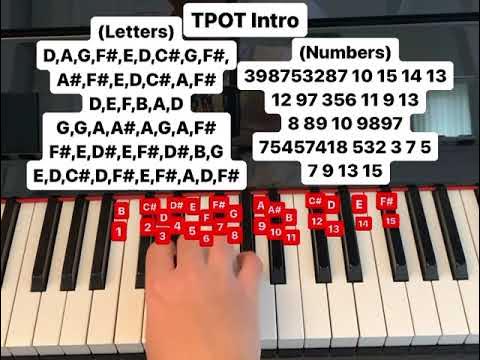 TPOT Intro piano tutorial (letters and numbers) - YouTube