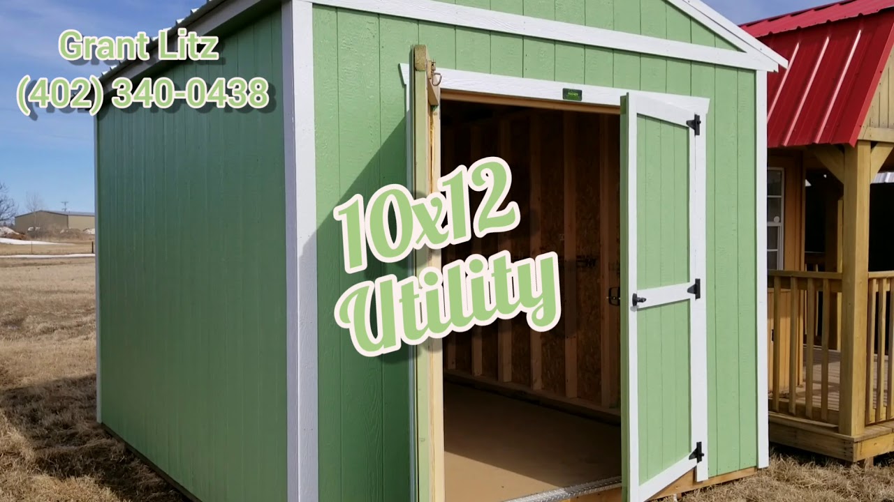 10x12 Utility. PREMIER PORTABLE BUILDINGS - YouTube
