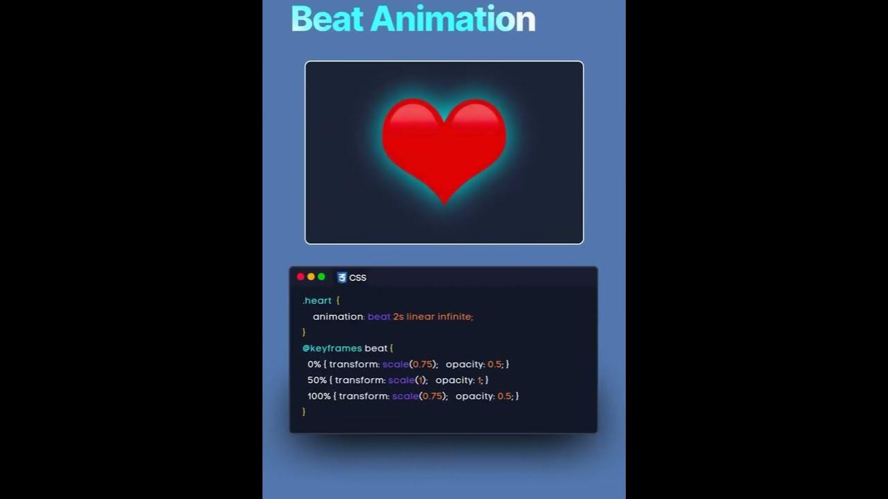 Heart Animation Using Css Coding Frontendprojects Htmlcssjavascript Webdesign Frontend 