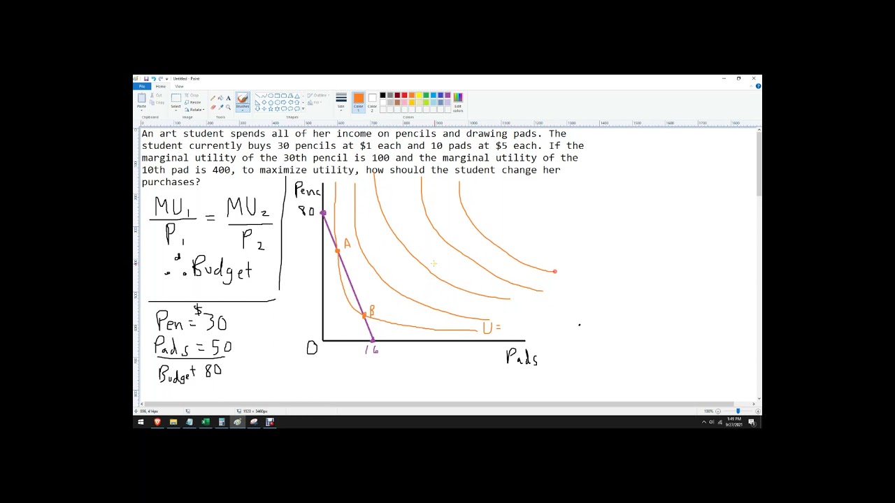 Why does MU1/P1 = MU2/P2 ratio give us utility maximization - YouTube