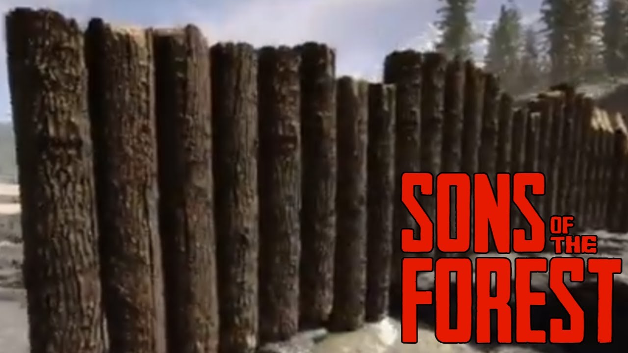 Sons Of The Forest gameplay - building a log wall - YouTube