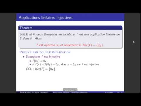 Cours (3) - Application linéaires - Injections, Surjections, Bijections ...