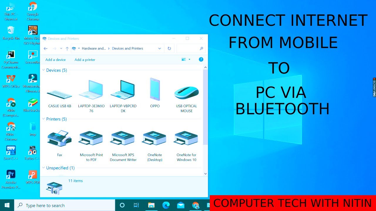 How to connect internet from mobile to computer via Bluetooth ...