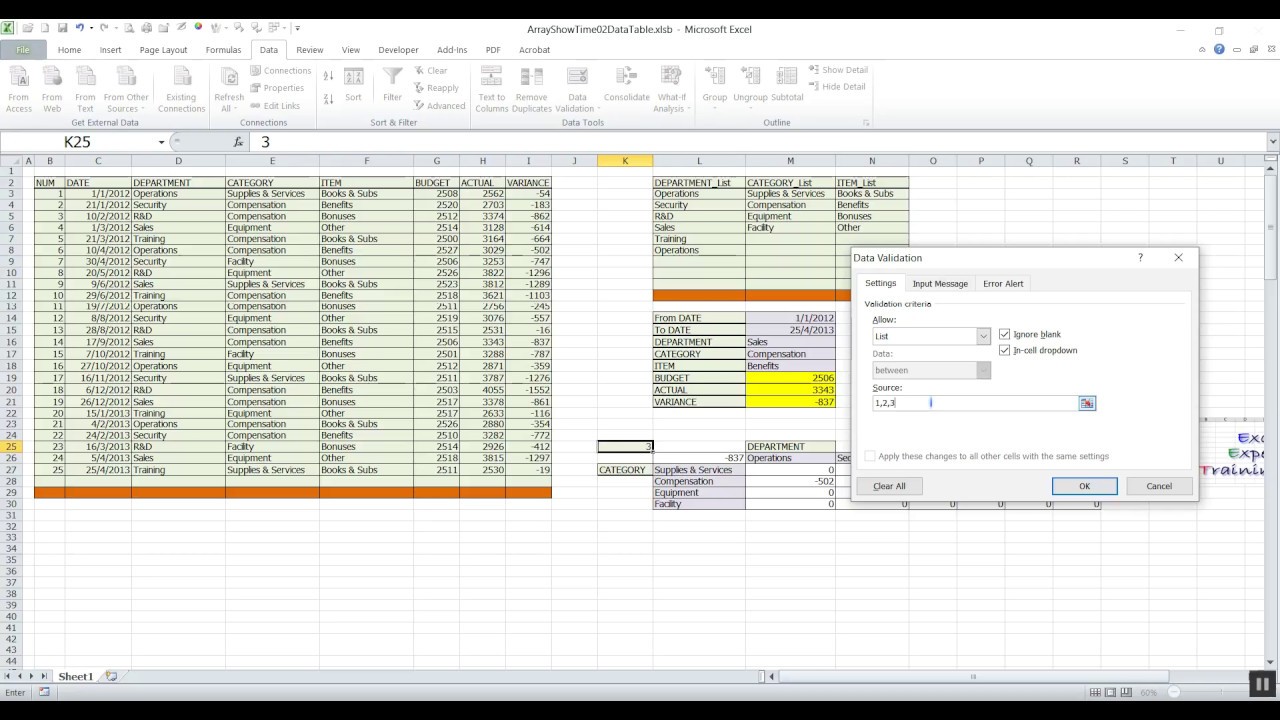 Array Show Time 02 with DataTable - YouTube