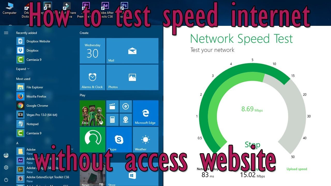 how to test speed internet without open broswer in windows 10 - YouTube