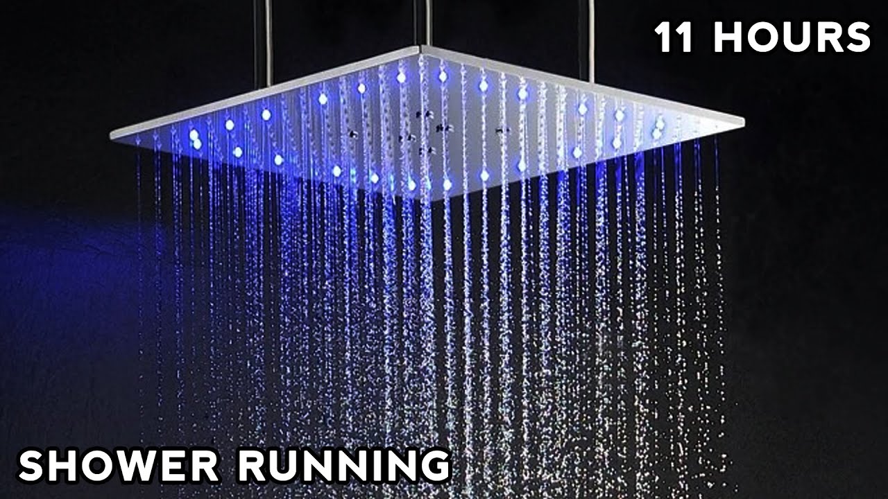 Shower running 11 hours + white noise - YouTube