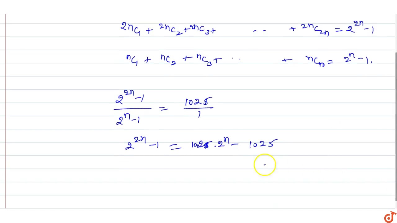 If The Ratio Of The Total Number Of Combinations Of 2n Different If The Ratio Of The Total Number Of Combinations Of 2n Different