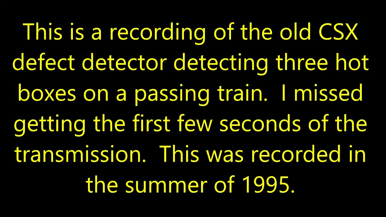 CSX Defect Detector - Hot Box - YouTube