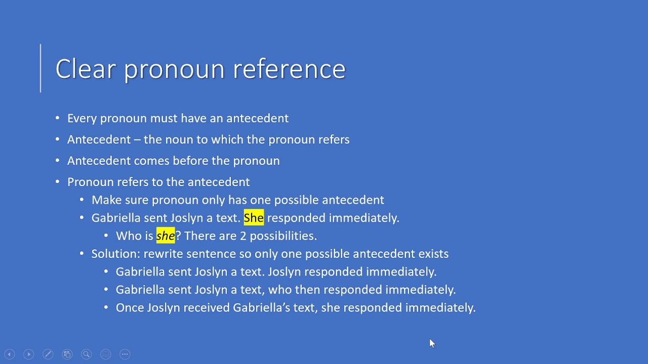 Pronoun Reference Errors - YouTube