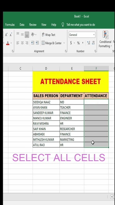 Attendance Sheet Ms Excel 2016 🔐 Shorts Shortvideo Viral Viralvideo Excel Exceltutorial