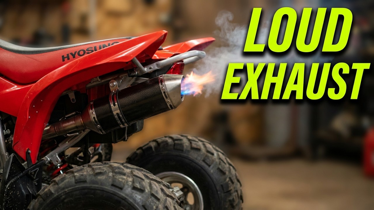 Quad atv Triton access hyosung 450 spitting Flames fire akrapovic ...
