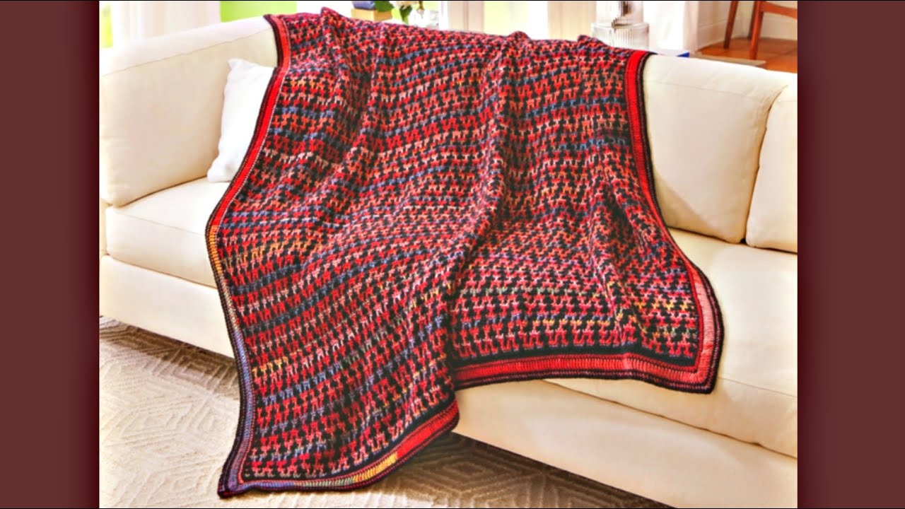 How To Crochet Inset Mosaic Blanket - Updated The Matrix Throw - YouTube
