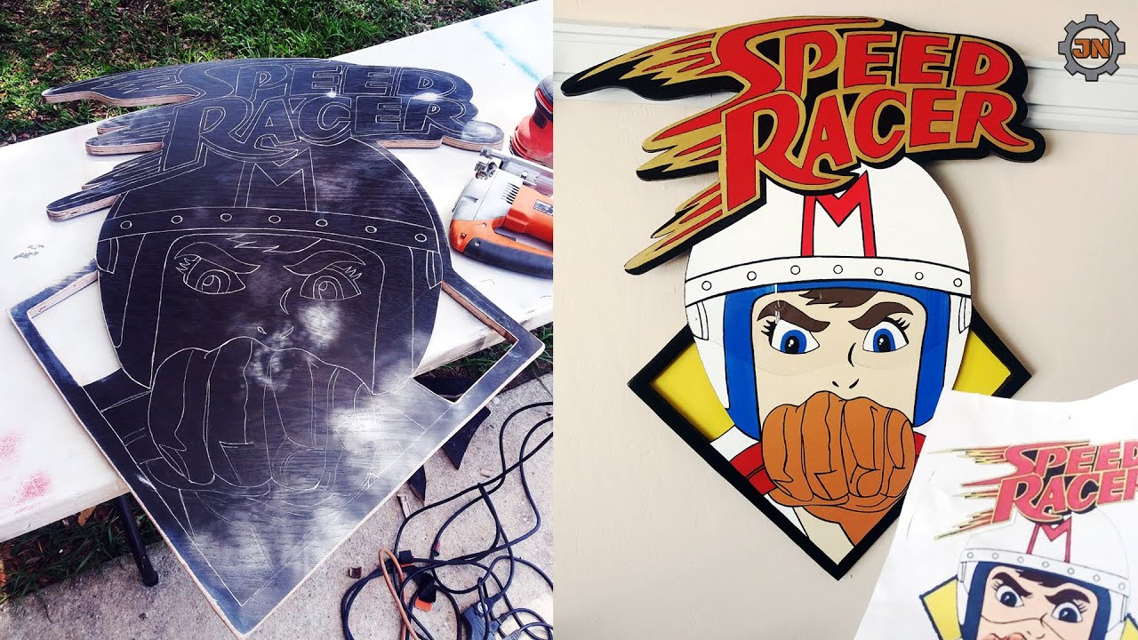 "Speed Racer" sign made out of wood & patience - YouTube