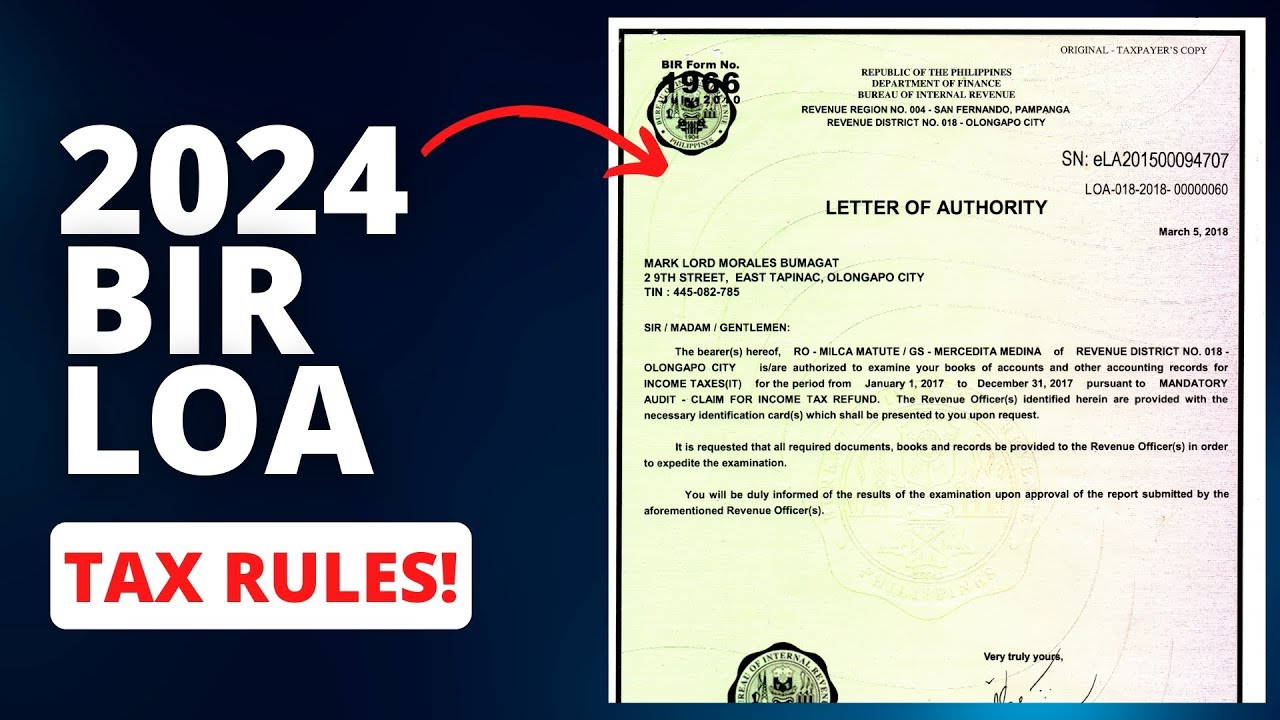 BIR Letter of Authority (LOA) - Legal Basis, Purpose, and Protest 😲 ...