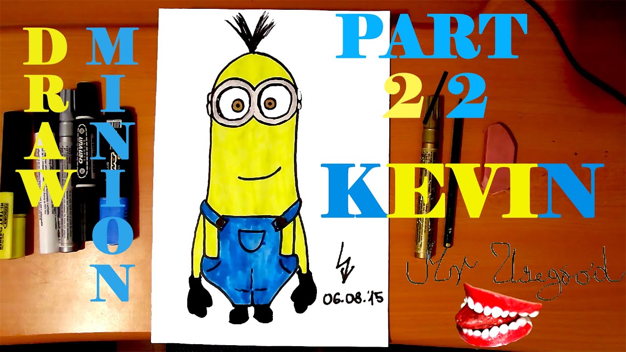 How to Draw a MINION Step by Step Easy and color - KEVIN | From ...