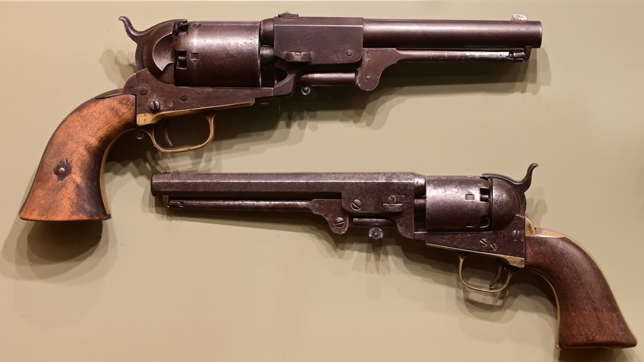 Colt Dragoon 3rd model and Colt model 1851 Navy revolver : 4K ...