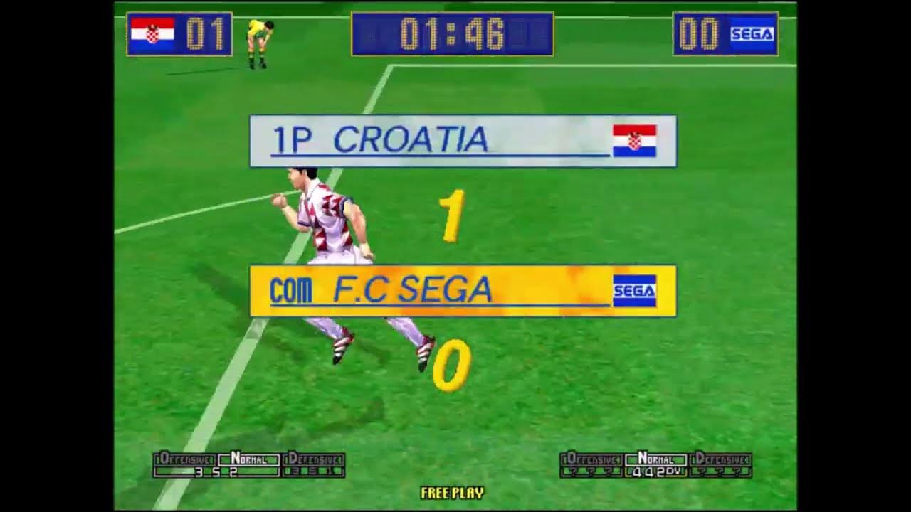 VIRTUA STRIKER 2 VERSION 99 SEGA - 1999 arcade retrogame longplay . Croatia walkthrough - YouTube