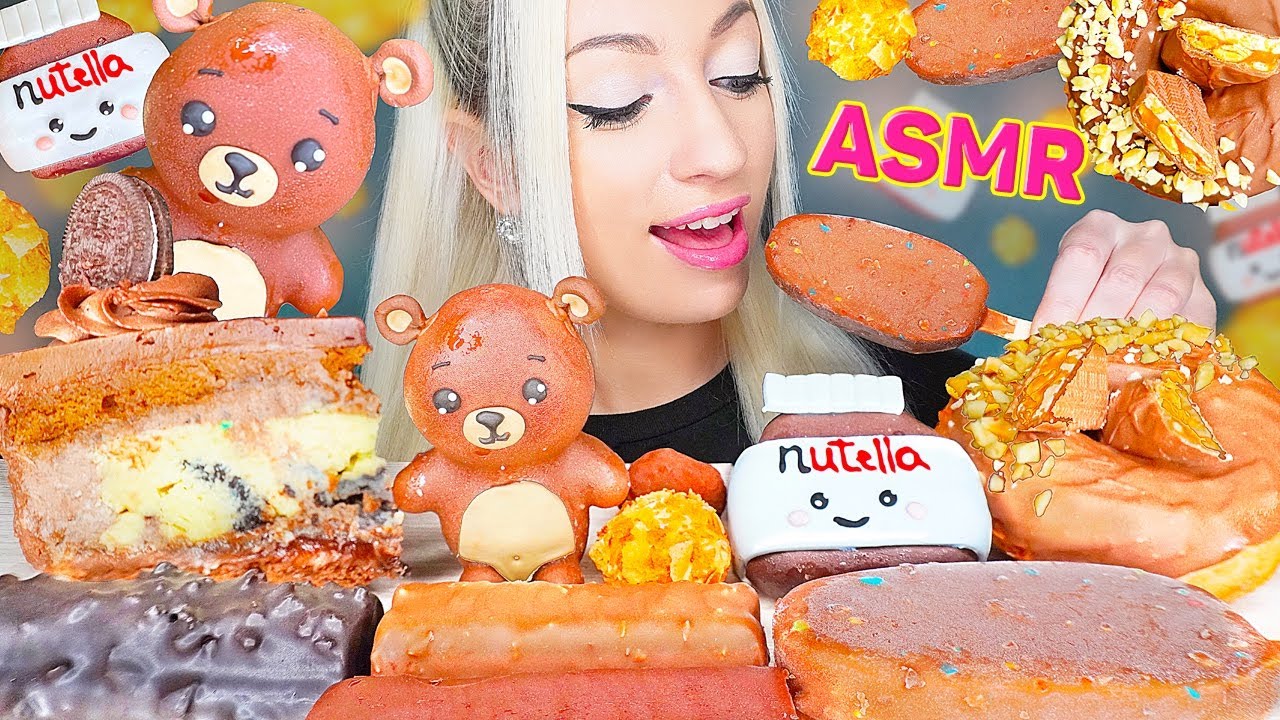 Asmr Eating Chocolate Ice Cream Oreo Cake Donuts 초콜릿 디저트 케이크