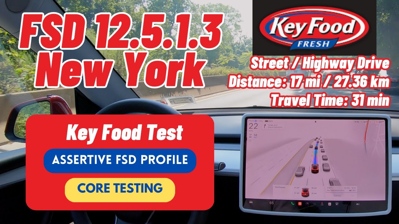 Tesla FSD Supervised v12.5.1.3 Key Food | ASSERTIVE FSD Driving Profile ...