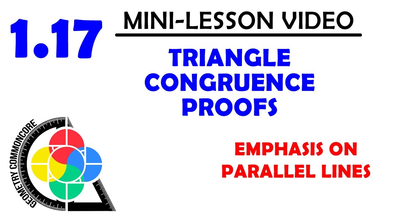 1.17 MINI-LESSON - Triangle Congruence Proof (Parallel Lines) - YouTube