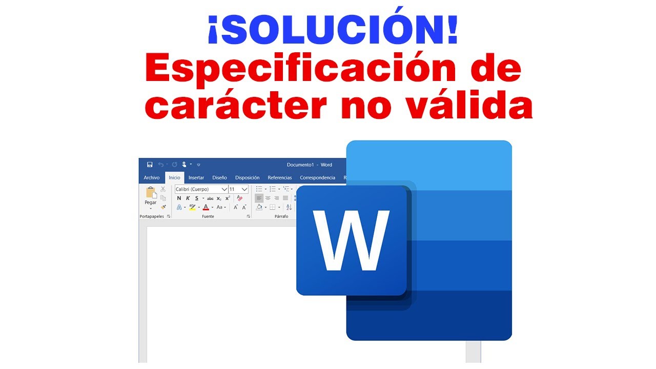 ¡Solución! Especificación de carácter no válida - YouTube