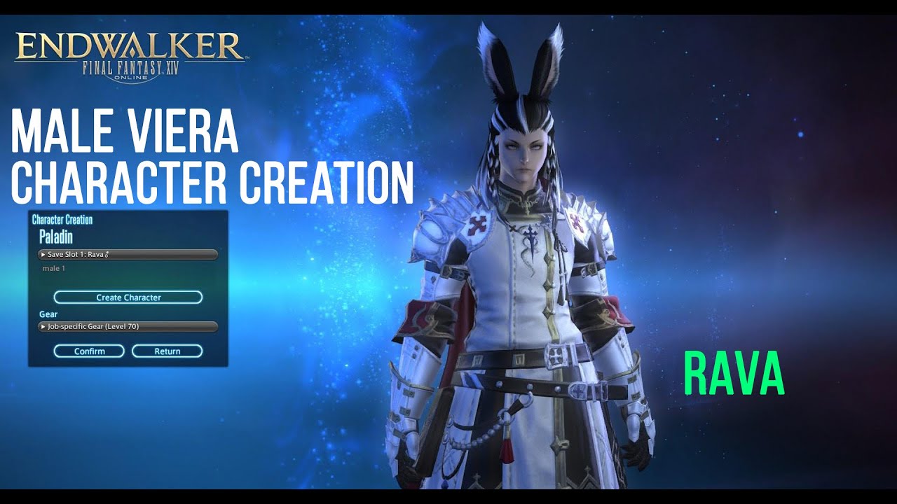 FFXIV Endwalker - Male Viera Full Character Creation - Rava - YouTube