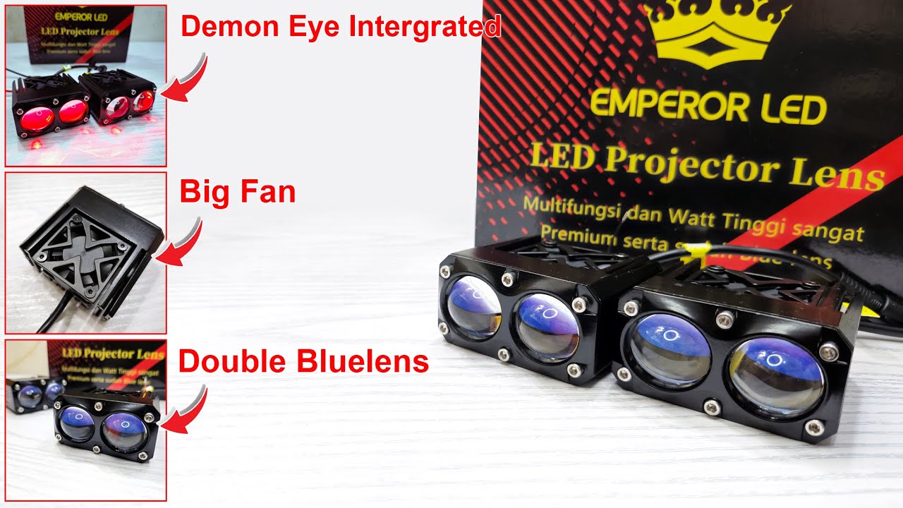 Mini Proji / Laser Emperor Led 2 Mata U29 90W + Demon Eye - YouTube