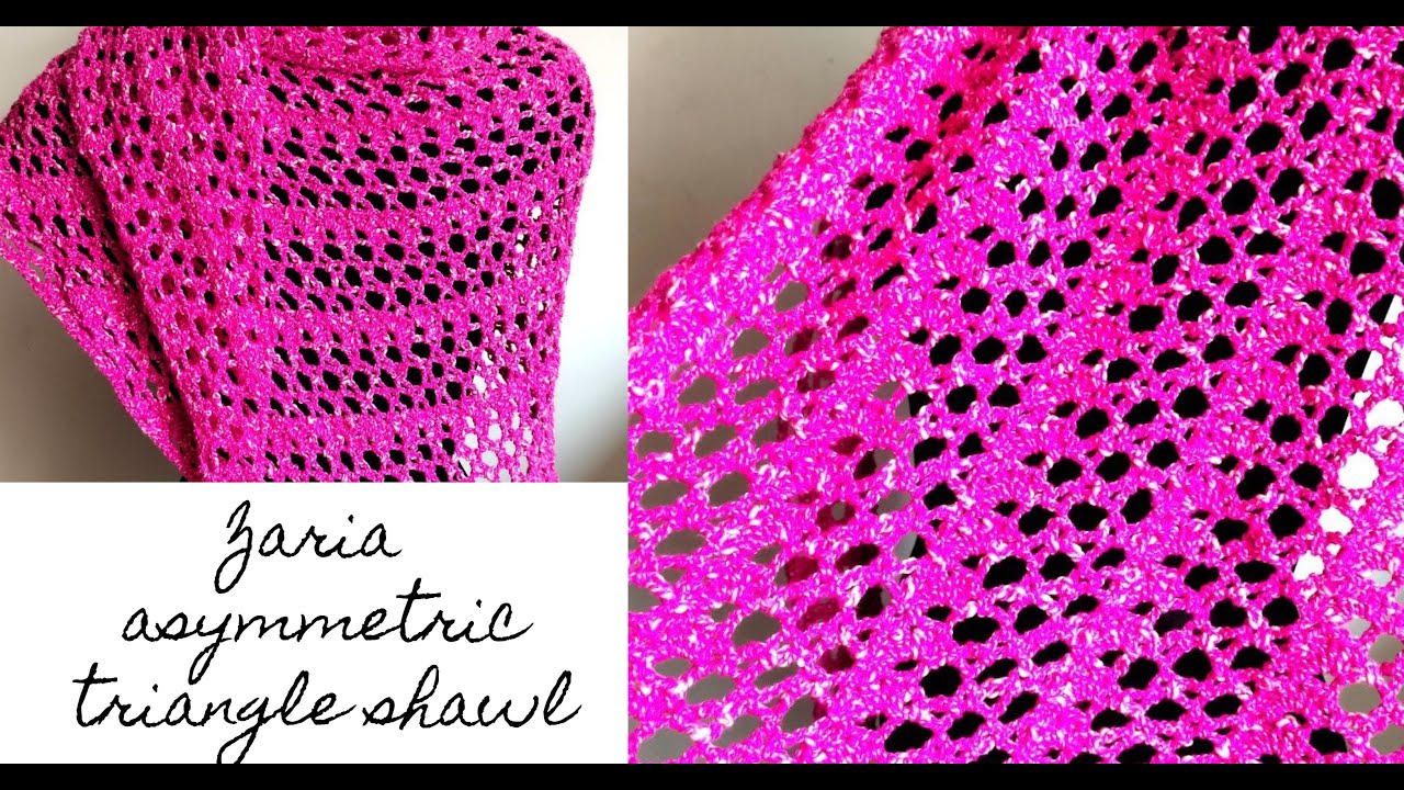 How to crochet an asymmetric triangle shawl | easy triangle shawl tutorial - YouTube