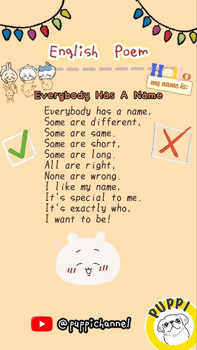Poem | Everybody has a Name| #poem #englishpoem #literature #chant # ...