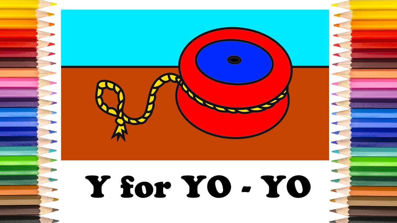 how to color YO YO | YO YO | Coloring for Kids | Y for YO YO | Abi Kids ...